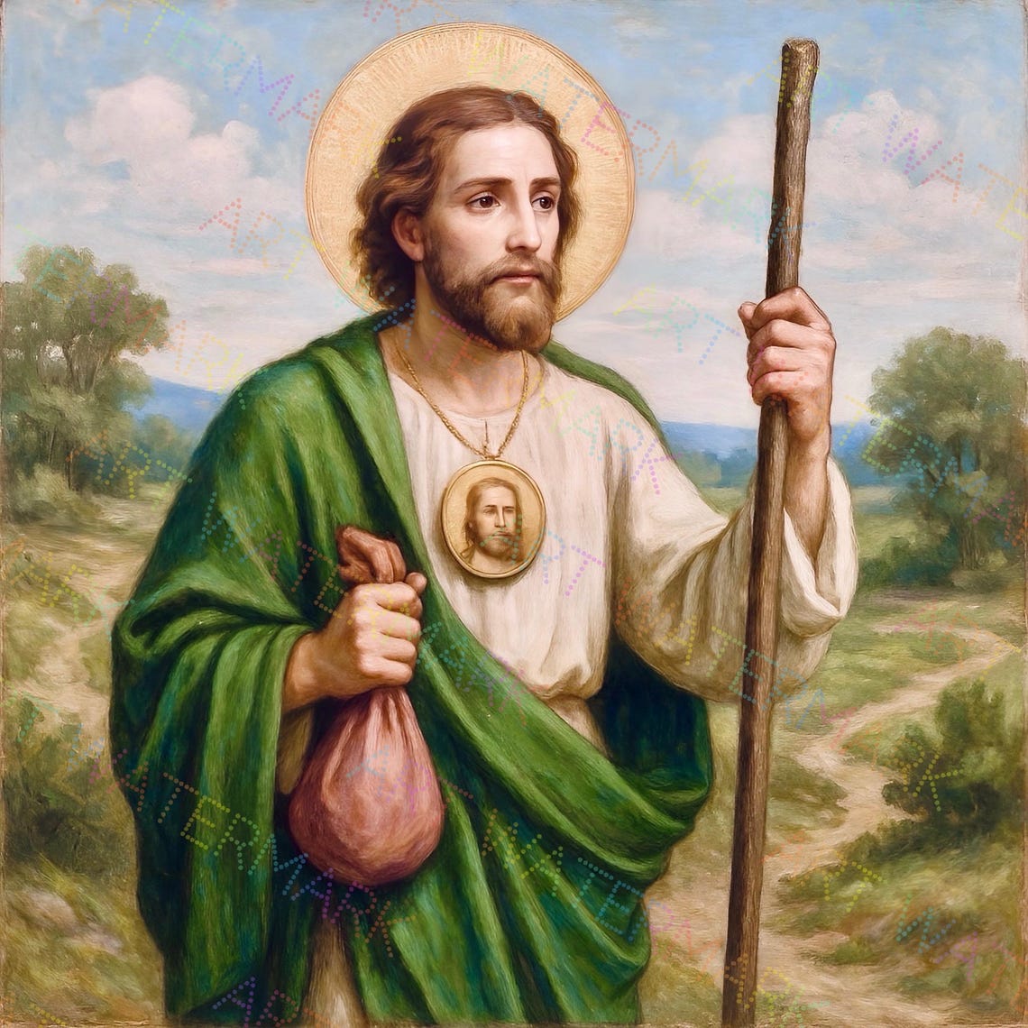 St. Jude Thaddeus Canvas Art | Apostle | Catholic Gift | Saint Picture ...