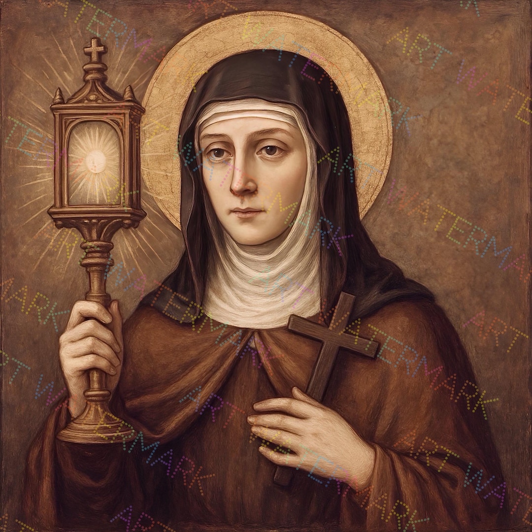 St. Clare of Assisi Canvas Art Picture | Catholic Saint Pictures ...