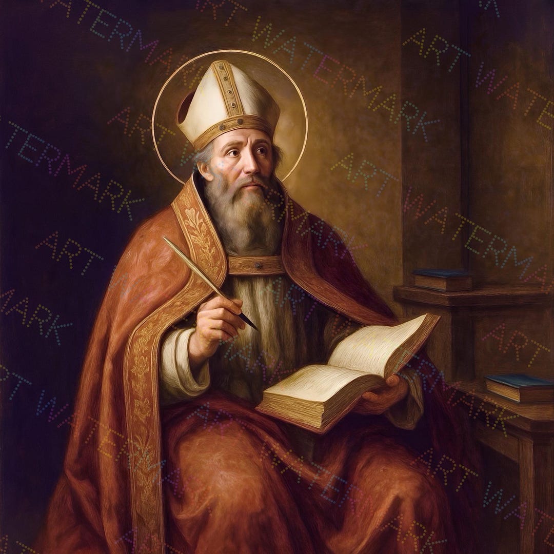 St. Augustine of Hippo Canvas Art: Catholic Saint Artwork - Etsy