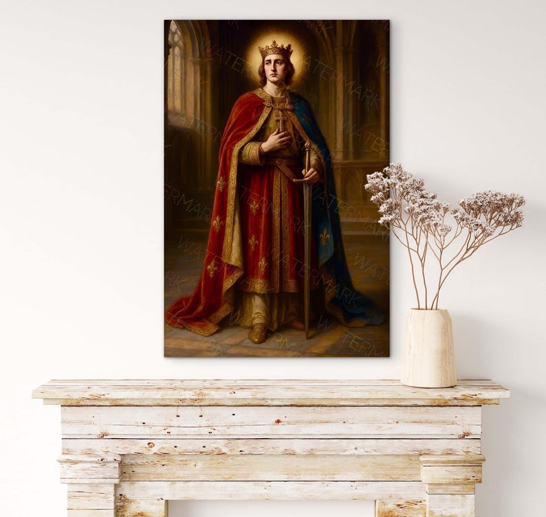 Saint Louis IX Canvas Wall Art – Medieval King of France Catholic Saint ...
