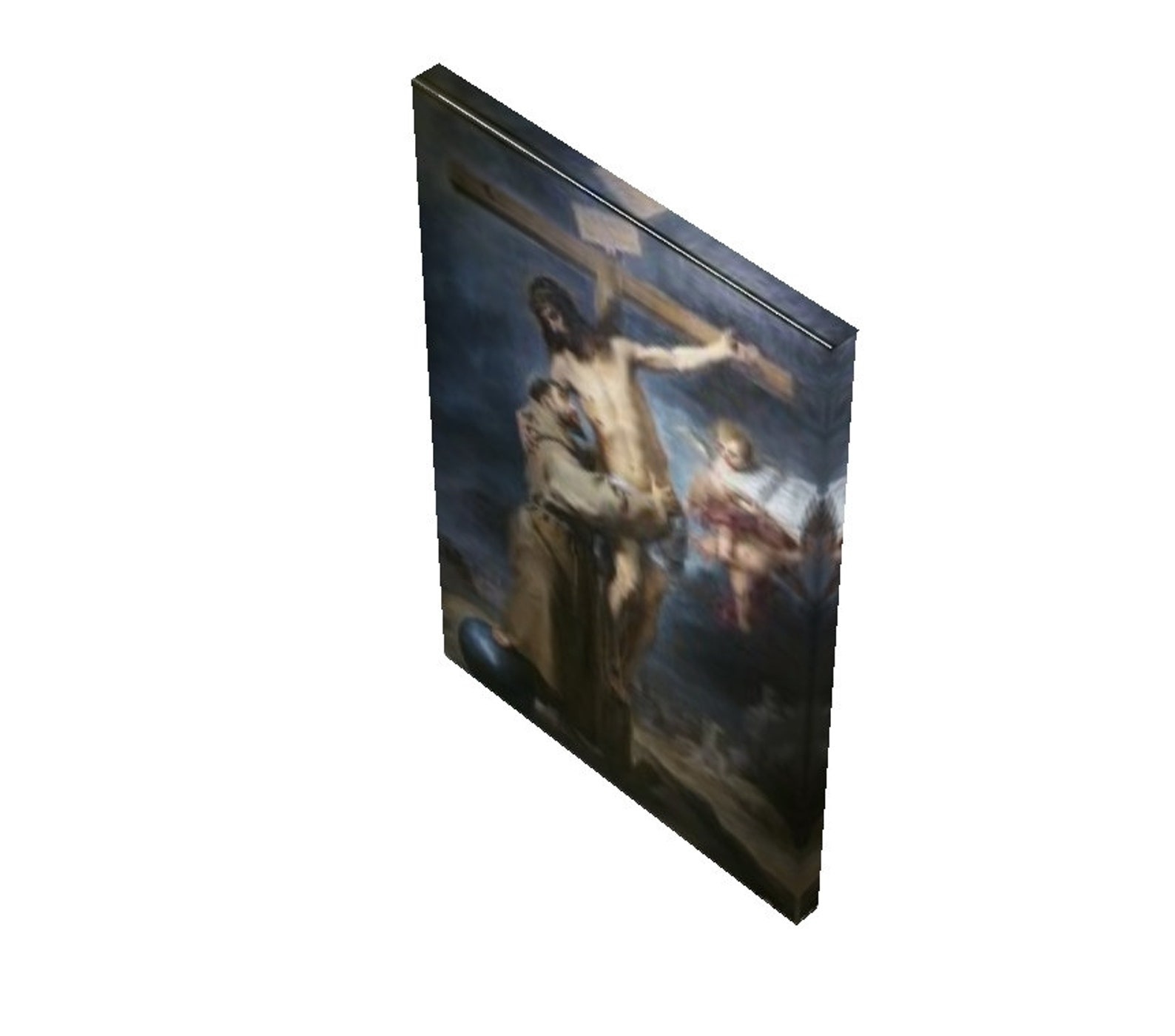 St. Francis of Assisi, Embracing Jesus Christ on Crucifix, Canvas Art ...