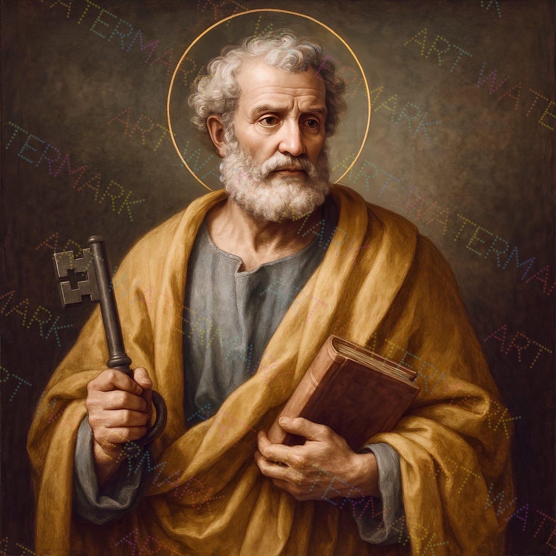 St Peter Canvas | Apostle & First Pope | Saint Pictures | Saint Artwork ...