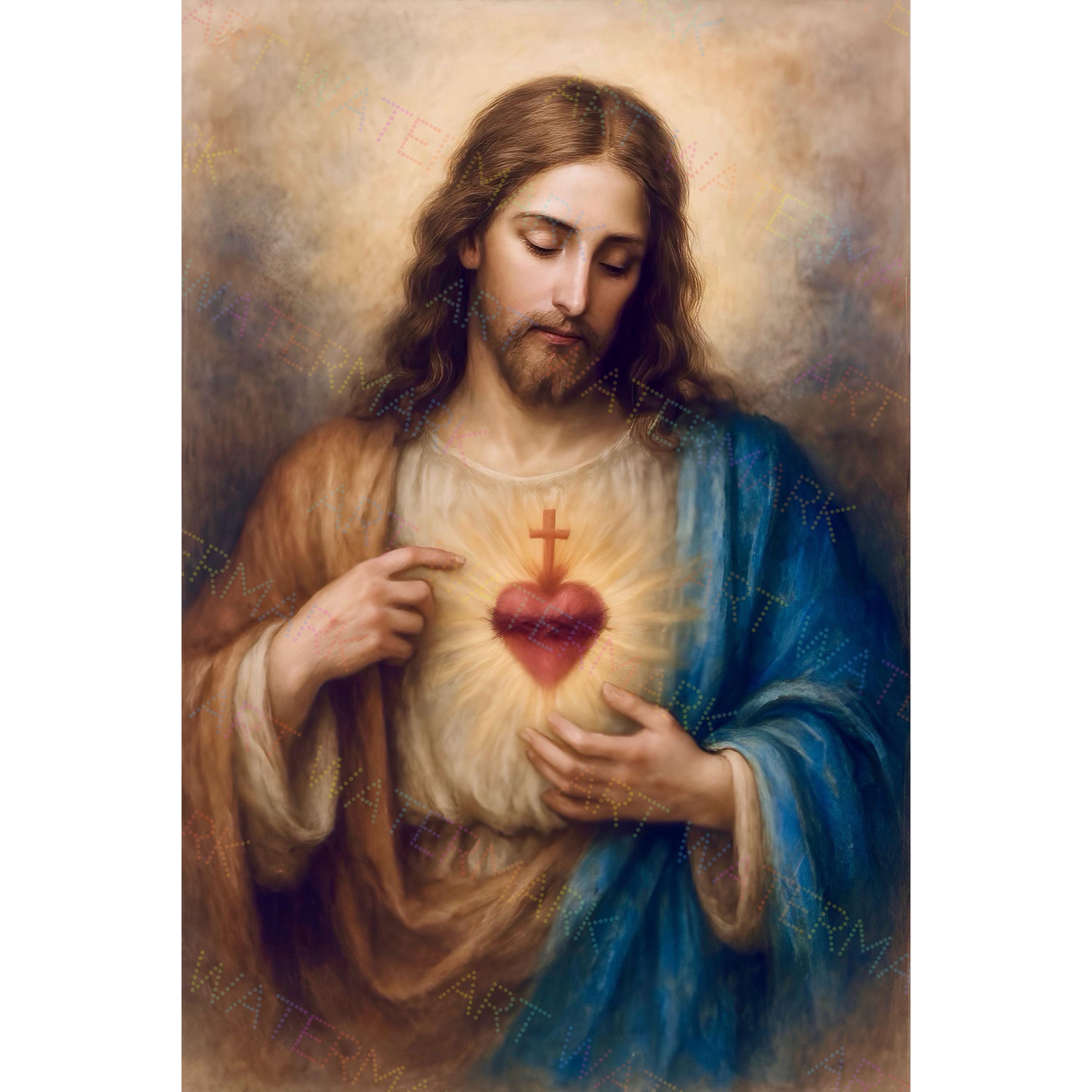 Sacred Heart of Jesus Digital Print – Catholic Wall Art Download ...