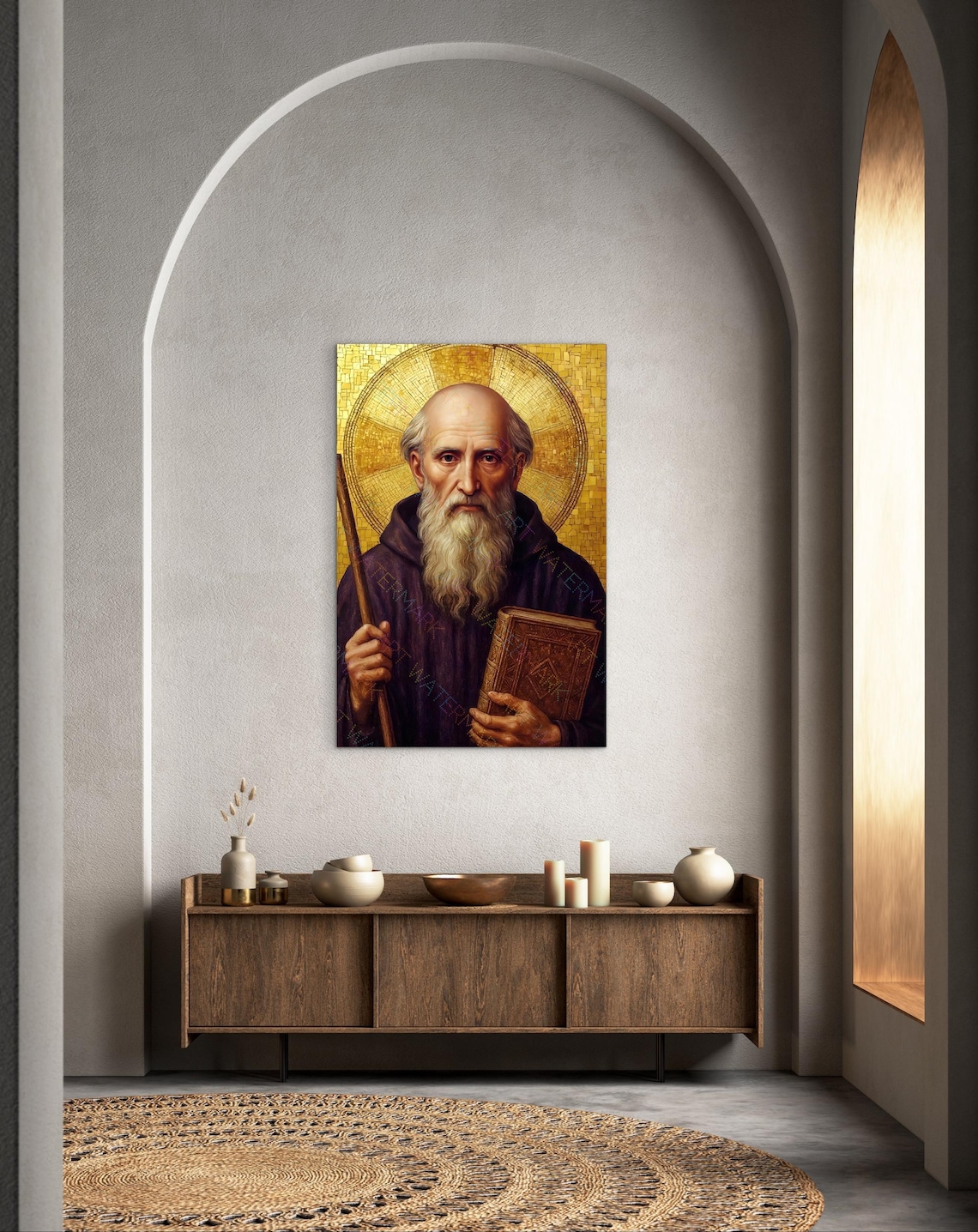St. Benedict Canvas Wall Art: Catholic Patron Saint Gift - Etsy