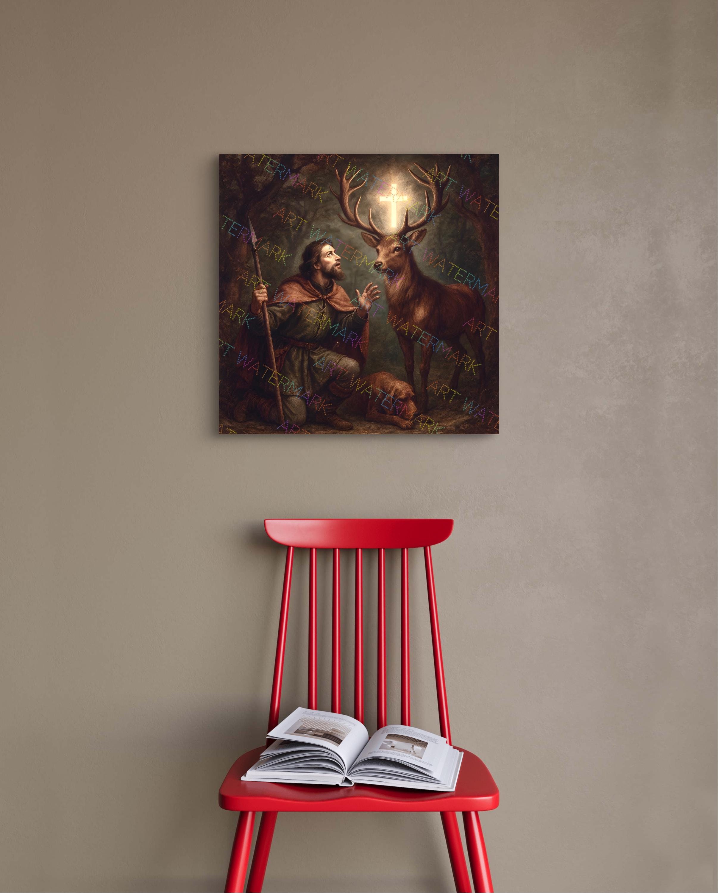 Saint Hubert Canvas Print: Patron Saint of Hunters, Catholic Gift - Etsy