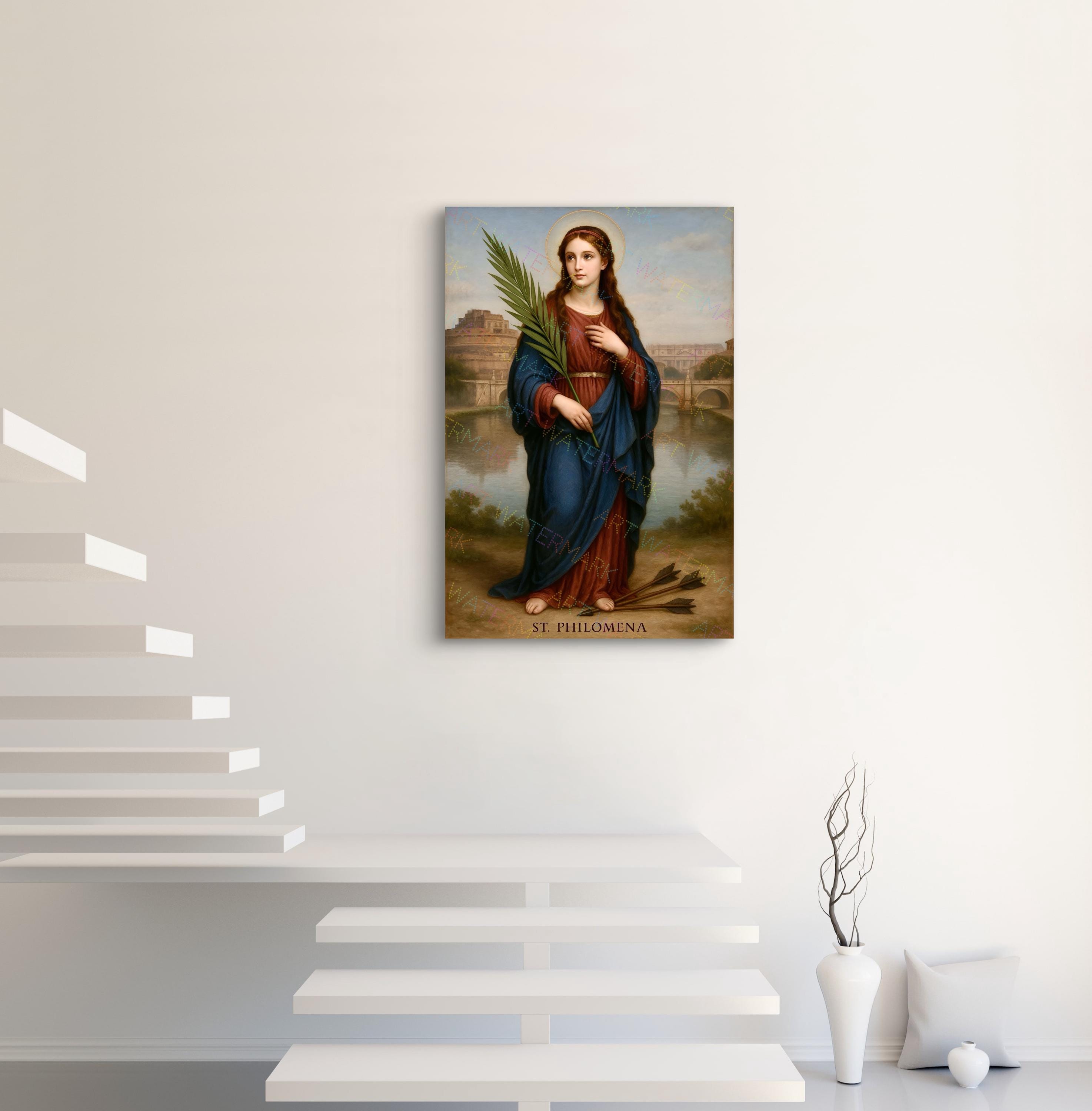 St. Philomena Canvas Wall Art – Catholic Saint Print – Wonderworker ...