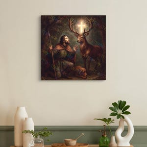Saint Hubert Canvas Print: Patron Saint of Hunters, Catholic Gift - Etsy