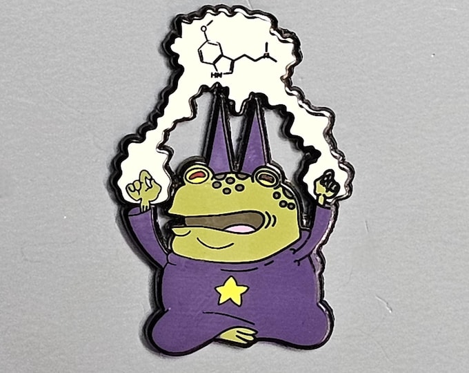 AT Bufo Toad Trippy Frog Cartoon With Deemster Molecule Metal Enamel ...