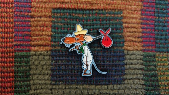 Slow Poke Hitchhiking Hiking Cartoon Mouse Enamel Lapel Hat | Etsy