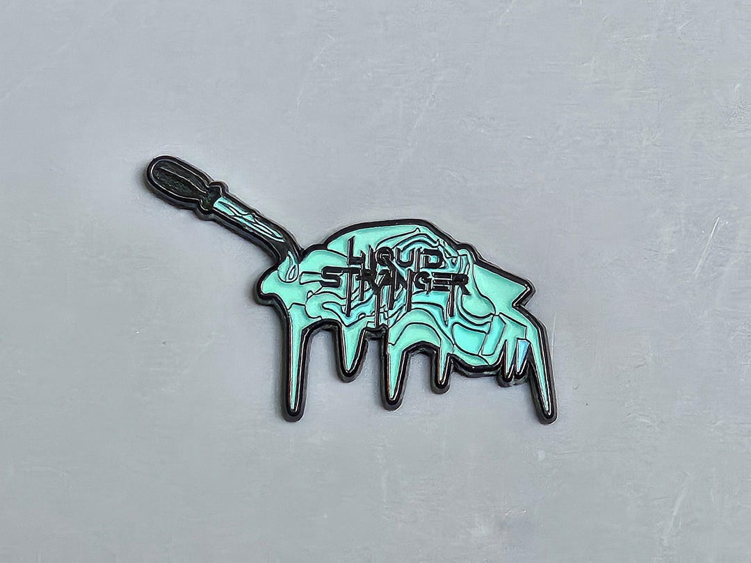 Liquid Vial Eye Dropper Drip EDM Bass Music Rave DJ Riddim Metal Enamel ...