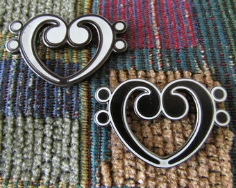 Bass Clef Pin Brooch - Etsy