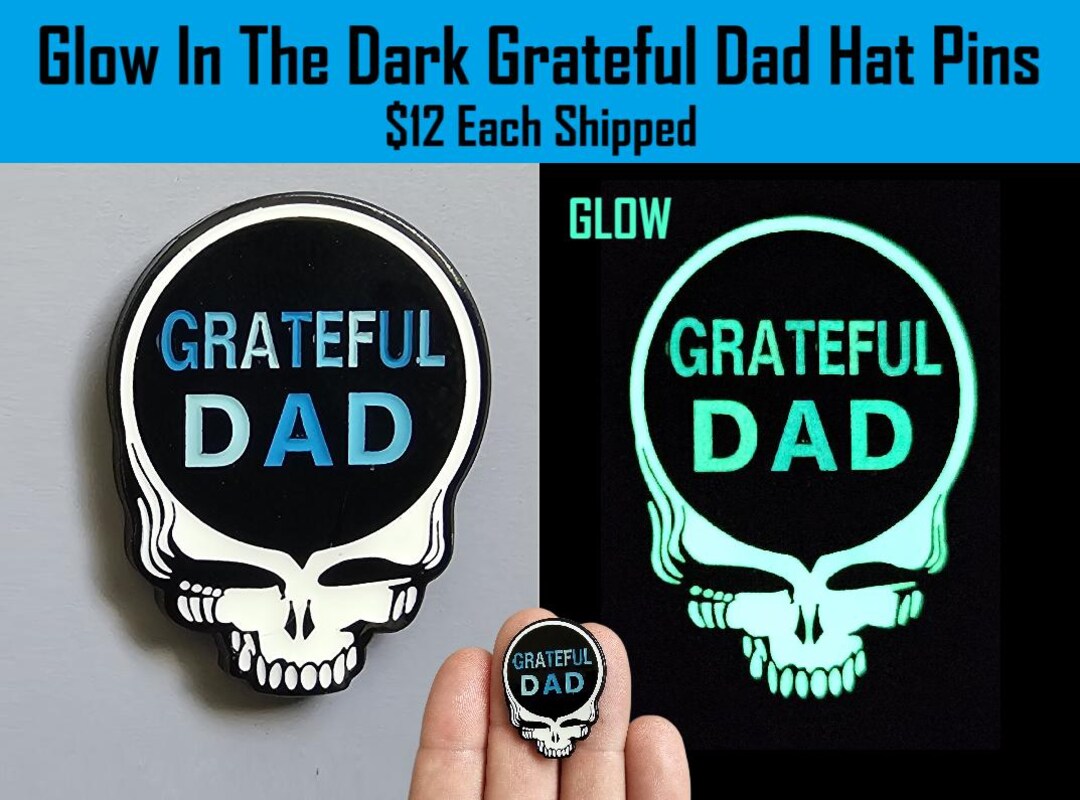 Grateful Dad Skull Glow in the Dark Metal Enamel Lapel Hat Pin - Etsy