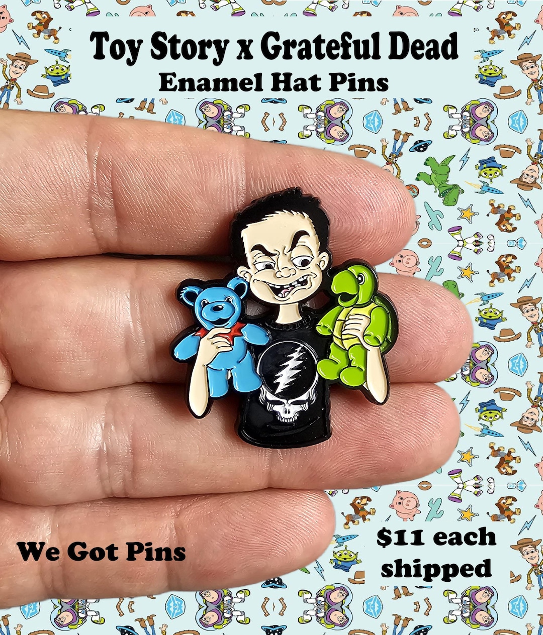 Cartoon Toy Bear Terrapin Turtle Metal Enamel Lapel Hat Pin - Etsy
