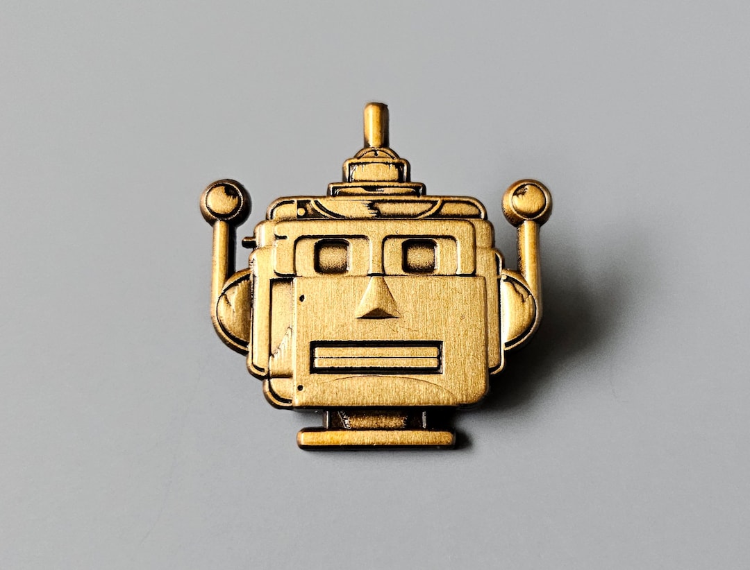 10 Pack of 3D Molded Vintage Toy Robot Antique Look Metal Enamel Lapel ...