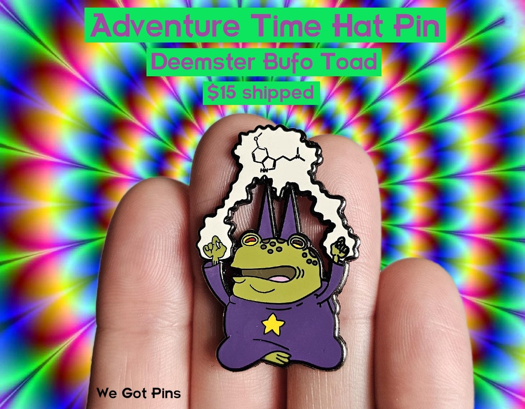 AT Bufo Toad Trippy Frog Cartoon With Deemster Molecule Metal Enamel ...
