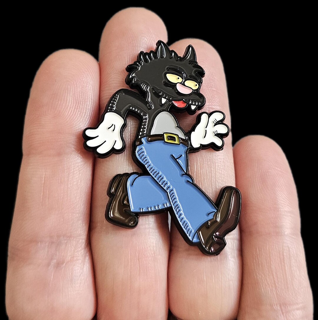 Keep on Truckin Trucking Cartoon Cat Hippie Metal Enamel Lapel Hat Pin ...