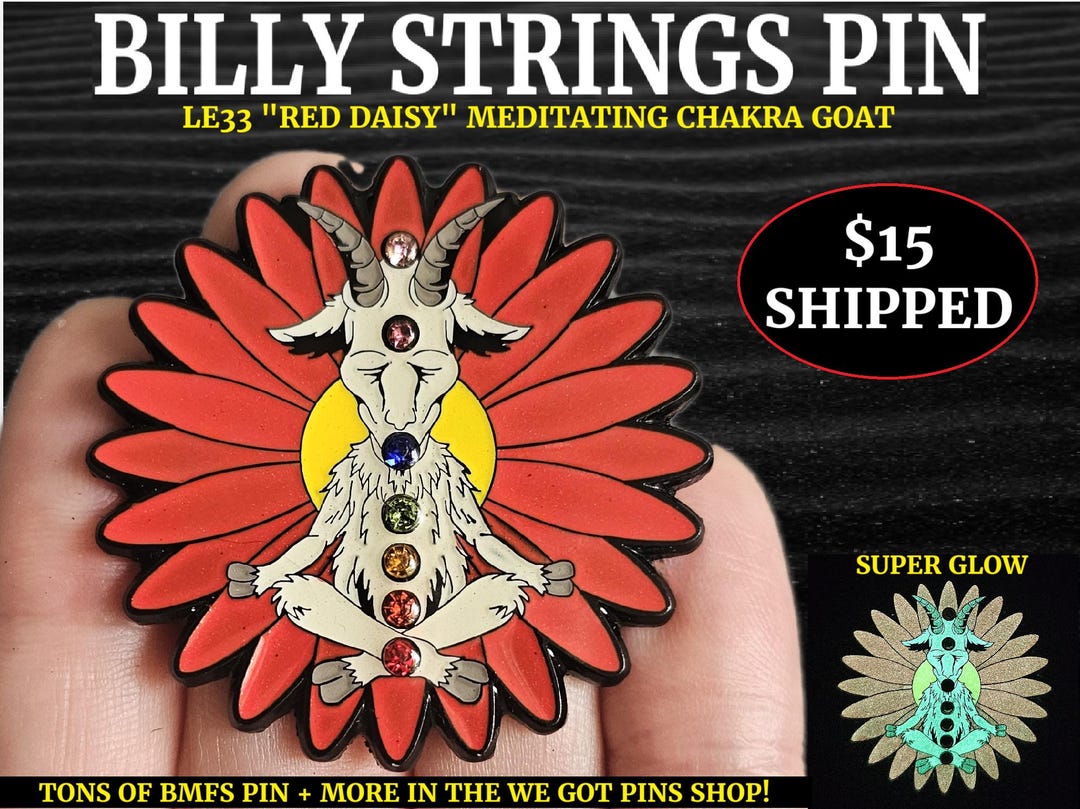 BMFS Red Daisy Glow in the Dark Meditation Meditating Yoga Goat Chakra ...