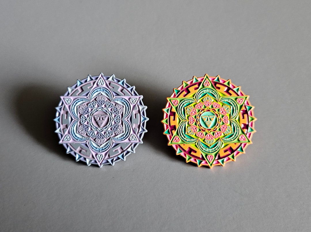 10 Pack of Sound Tribe Sacred G Geometry Mandala Metal Enamel Lapel Hat ...