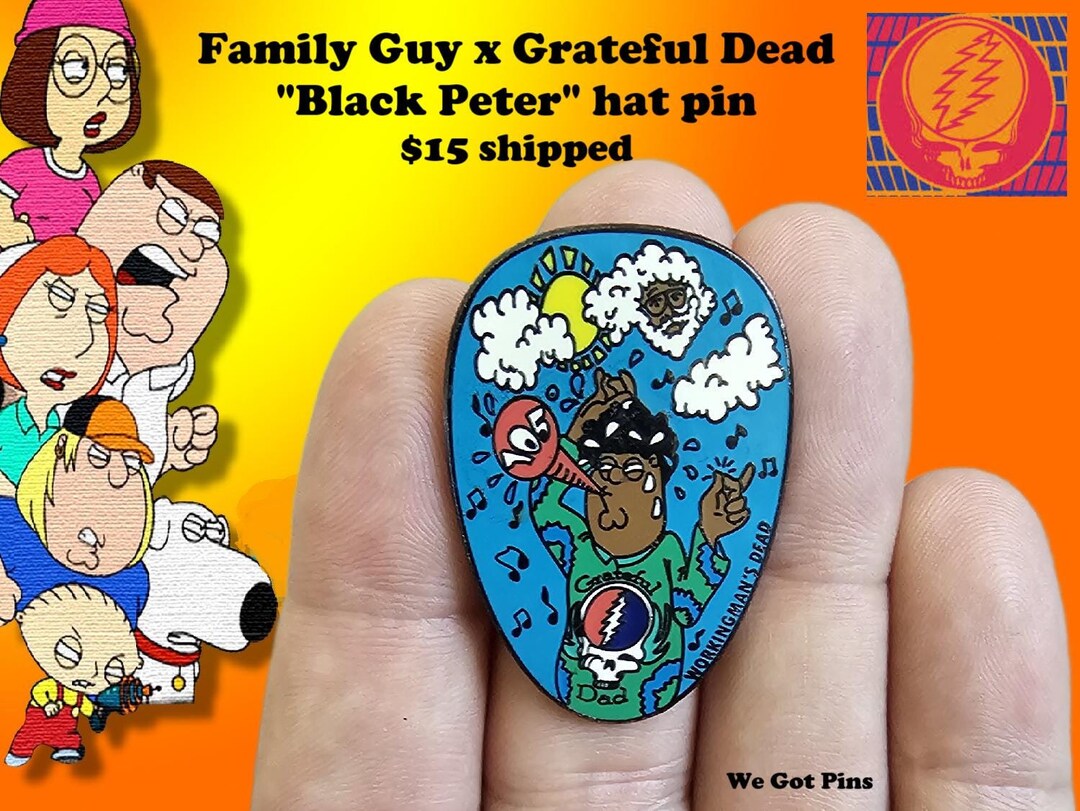 Black Peter Dead Hippie Cartoon Metal Enamel Lapel & Hat Pin - Etsy