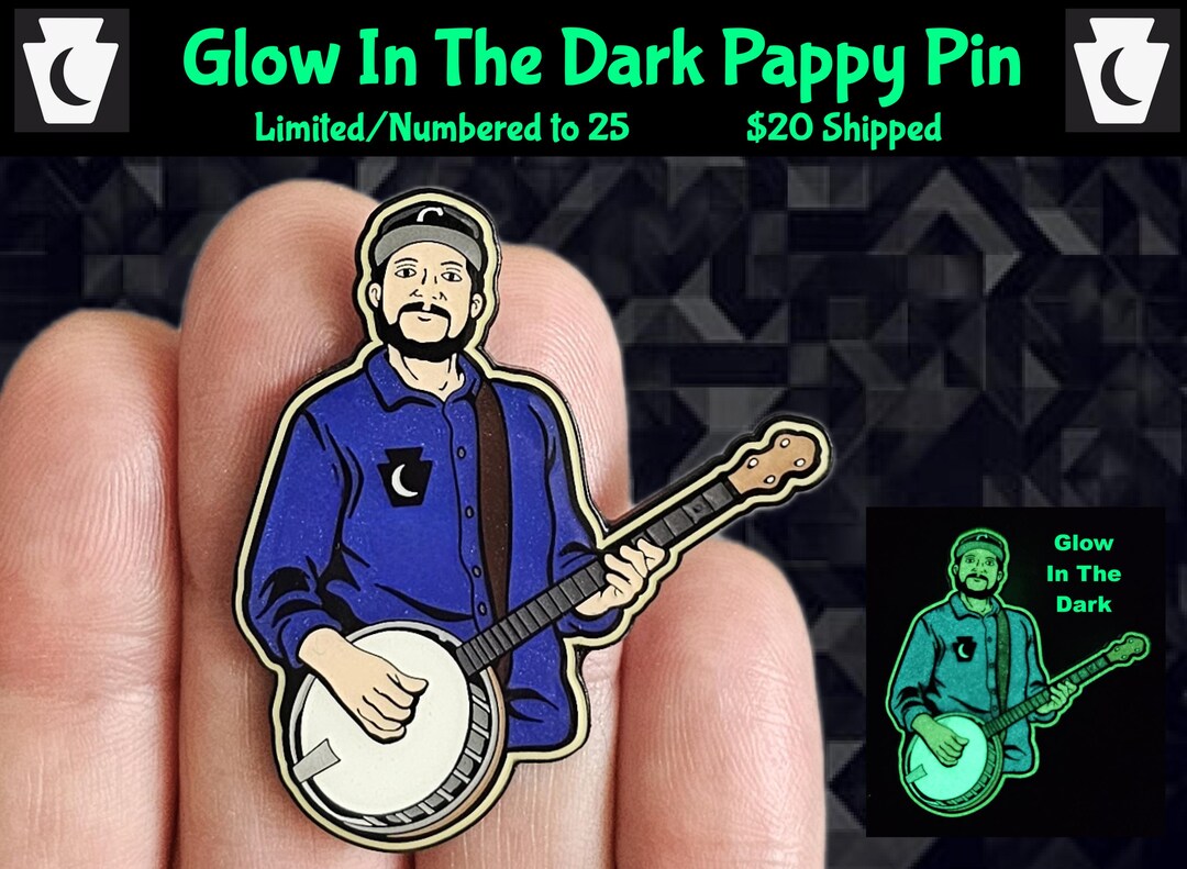 Pappy Cabinet Banjo Glow in the Dark Metal Enamel Lapel Hat Pin - Etsy