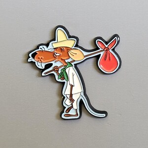Slow Poke Hitchhiking Hiking Cartoon Mouse Enamel Lapel Hat Pin - Etsy