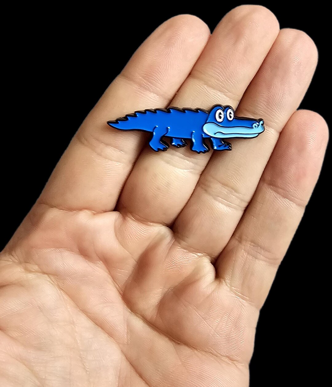 Blue Lizard Alligator Crocodile Cartoon Jam Band Metal Enamel Lapel Hat ...