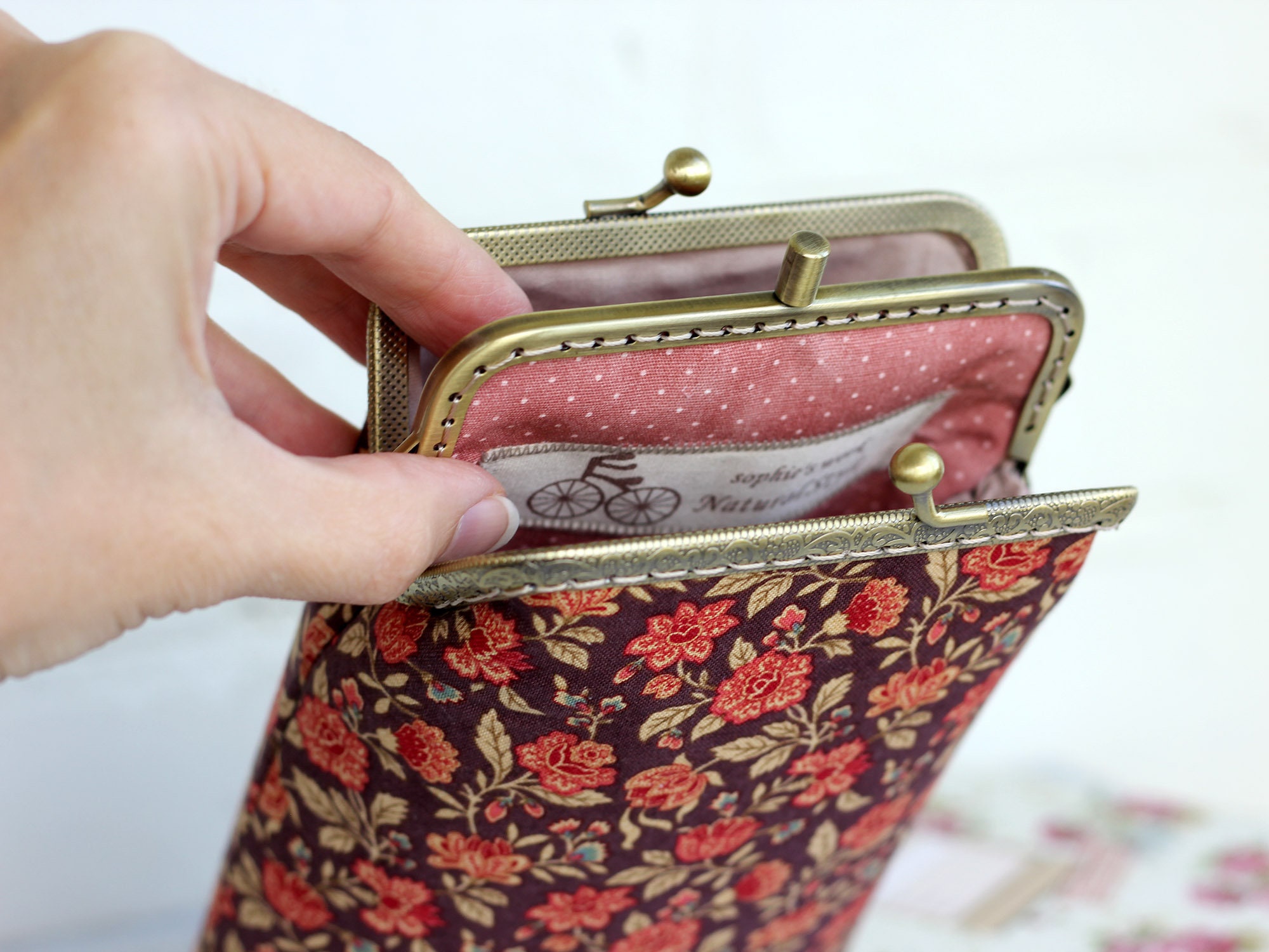 Phone Wallet Case Double Pocket Clutch - Etsy
