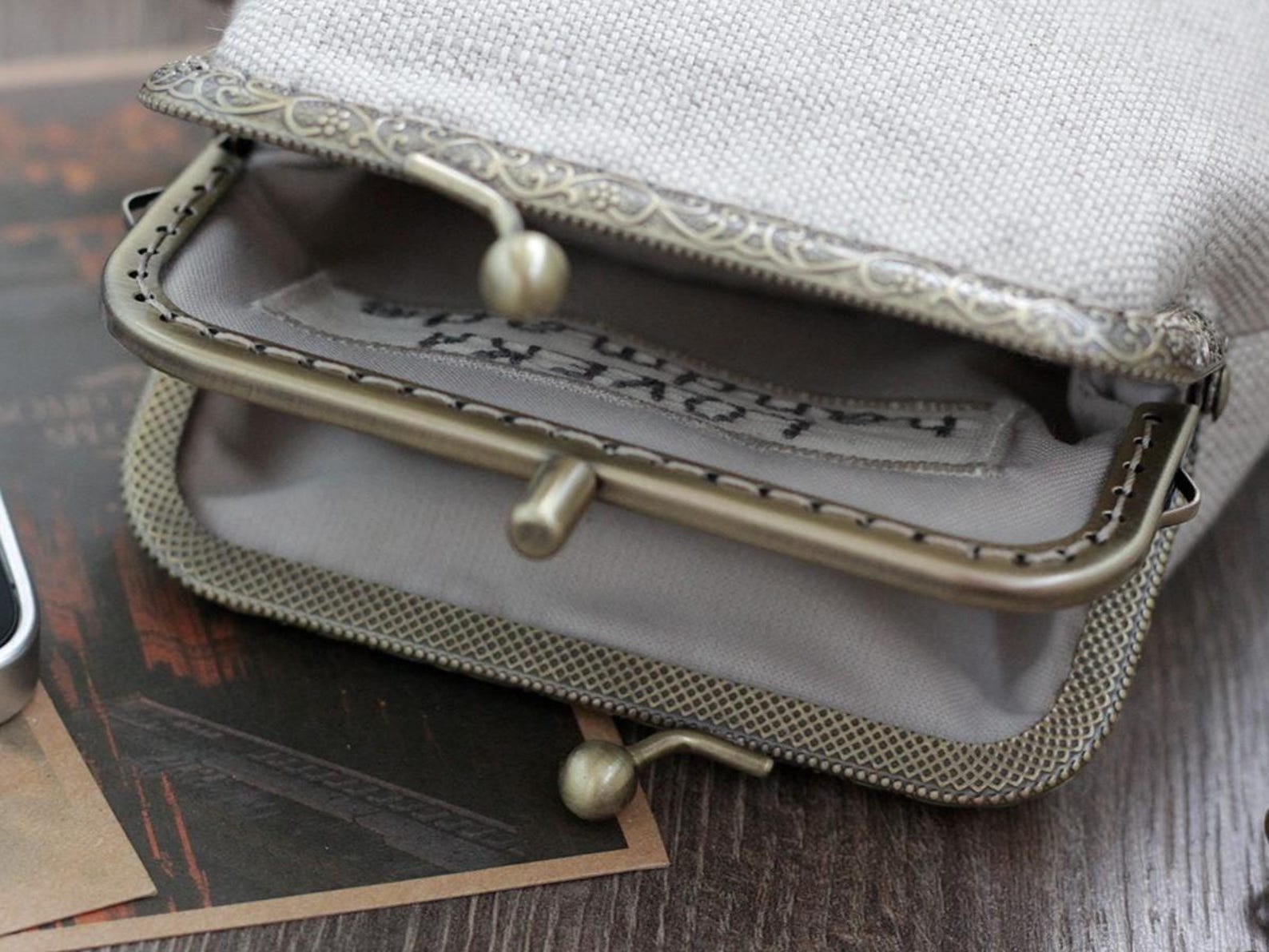 Phone Wallet Case Double Pocket Clutch - Etsy