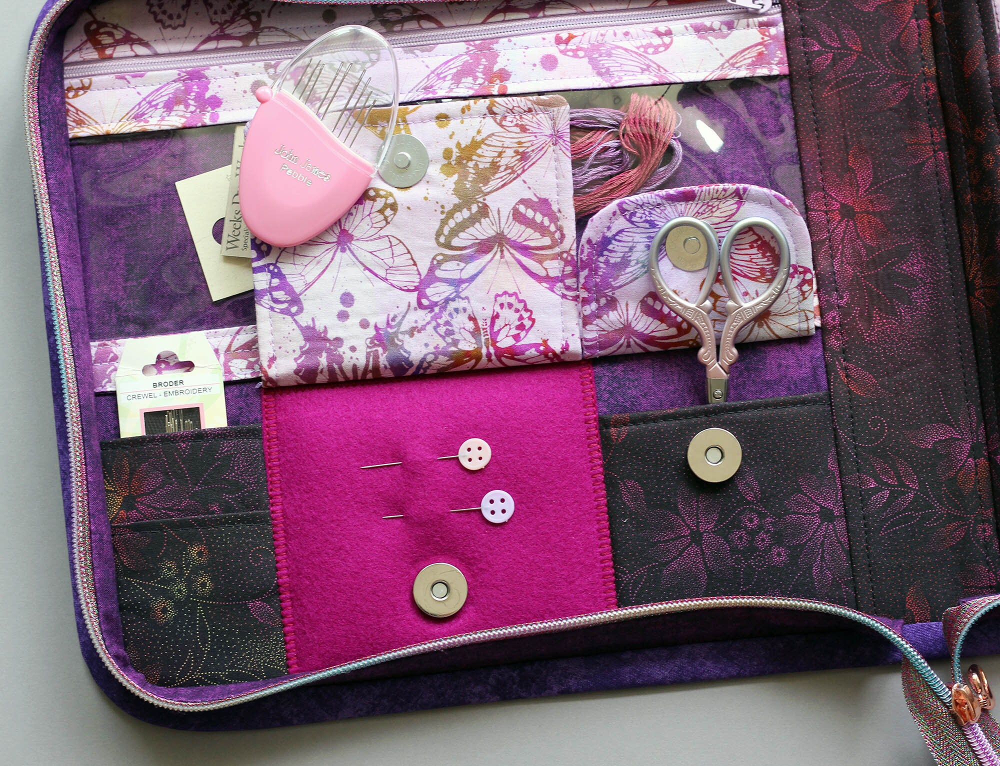 Cross Stitch Project Bag Needlework Organizer WIP Retreat Needle Holder ...