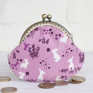 Bunny Rabbit Coin Purse: Handmade Violet Kisslock Change Pouch - Etsy