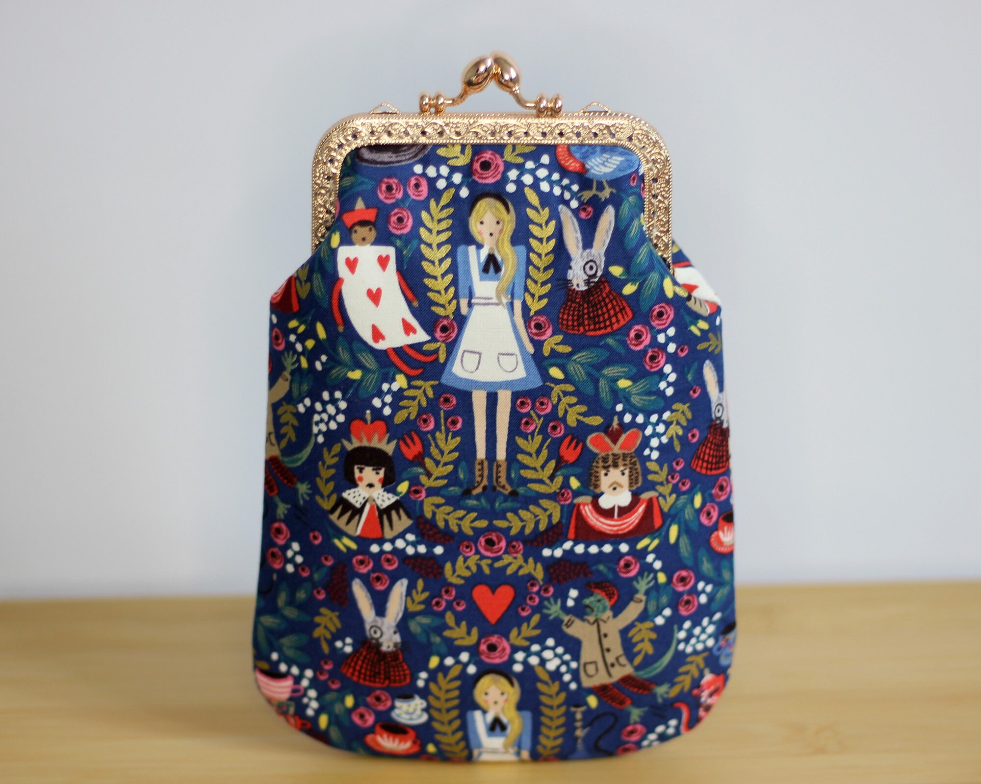 Alice Phone Wallet Case Handmade Vegan Clutch With Kiss Lock - Etsy