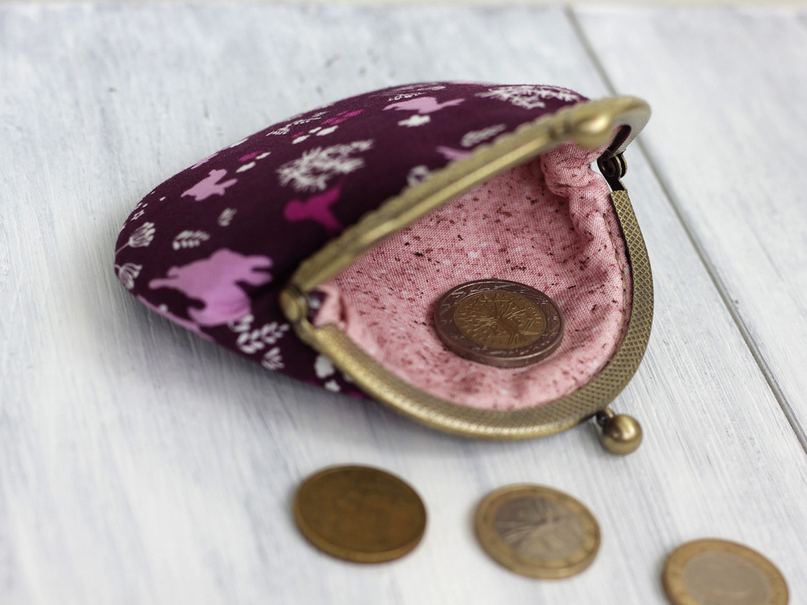 Bunny Coin Purse: Pink Rabbit Kisslock Wallet - Etsy