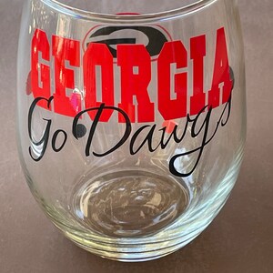 Georgia "go Dawgs" Wine, Beer Glass, Champagne, Dawgs Gifts, Christmas ...