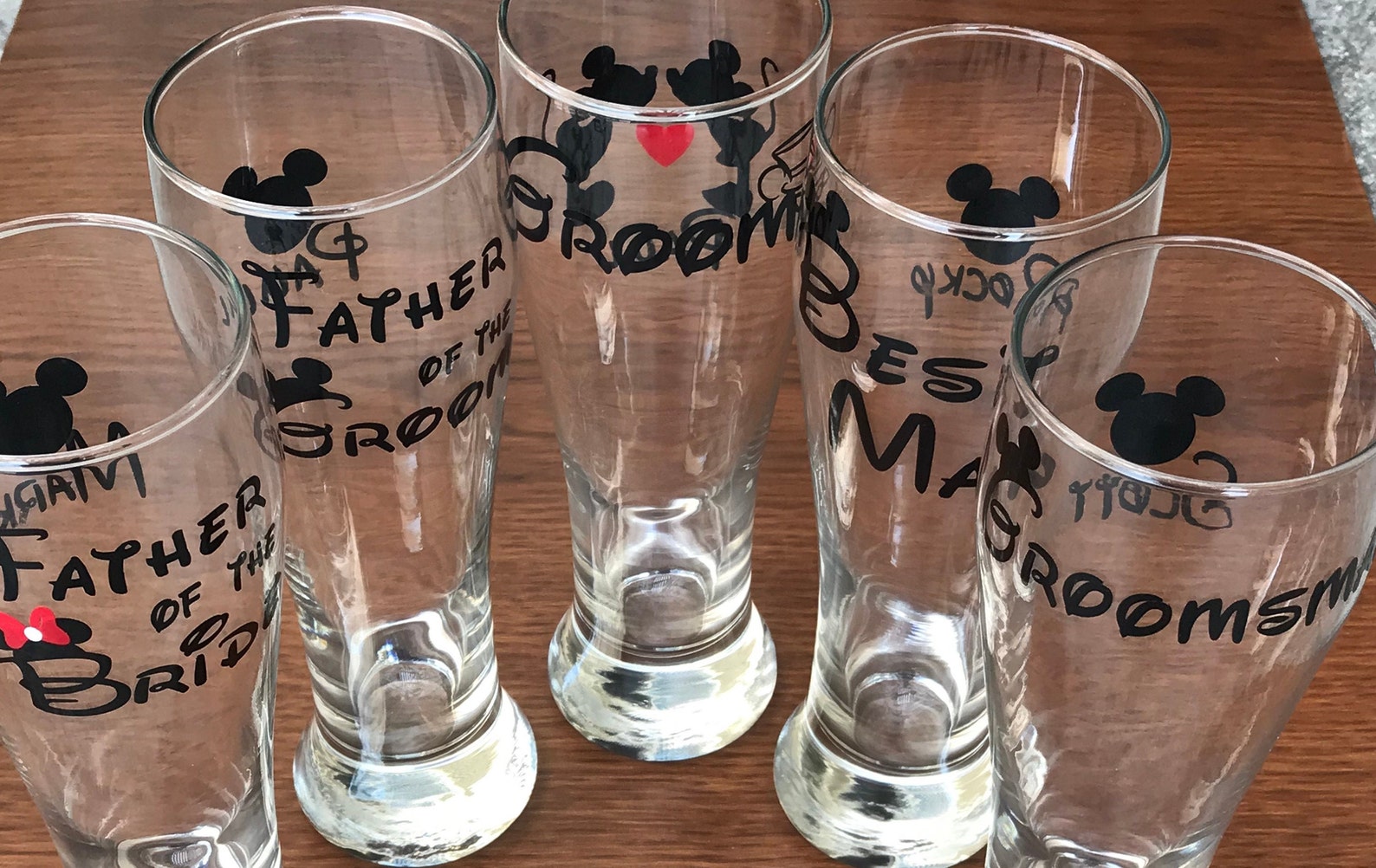Disney Wedding Party Glassware Disney Wedding Wedding Party | Etsy