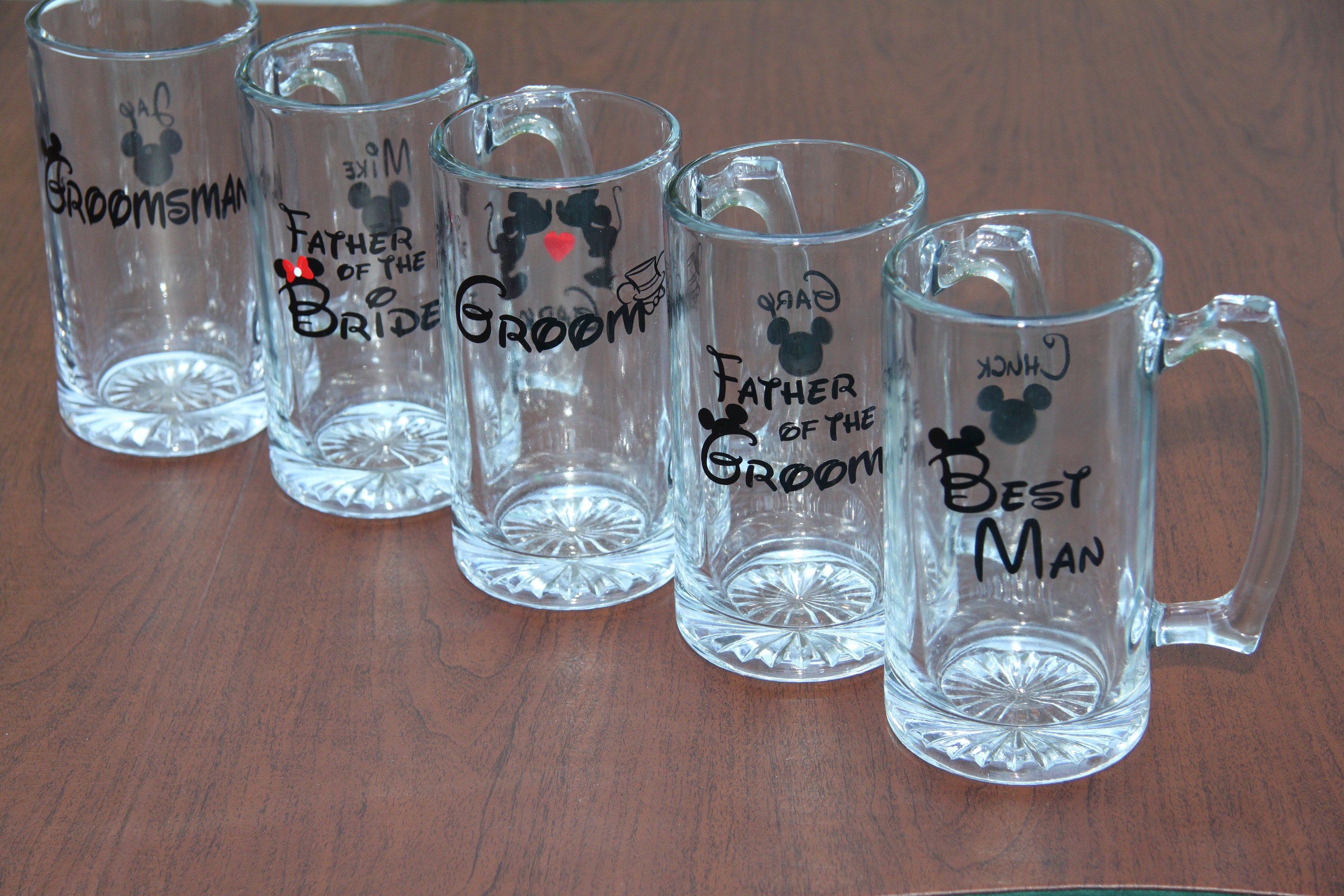 Disney Wedding Party Glassware Disney Wedding Wedding Party | Etsy