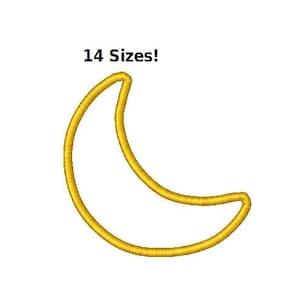 Crescent Moon Applique Machine Embroidery Design 14 Sizes - Etsy