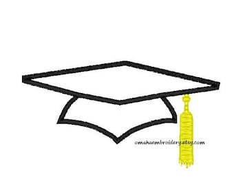 Graduation Cap Applique Design Machine Embroidery Designs 10 Formats ...