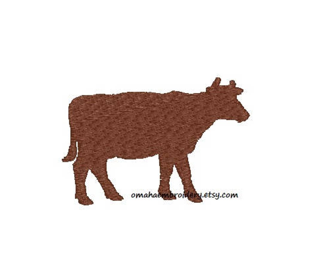 Cow Silhouette Machine Embroidery Design 5 Sizes Instant - Etsy