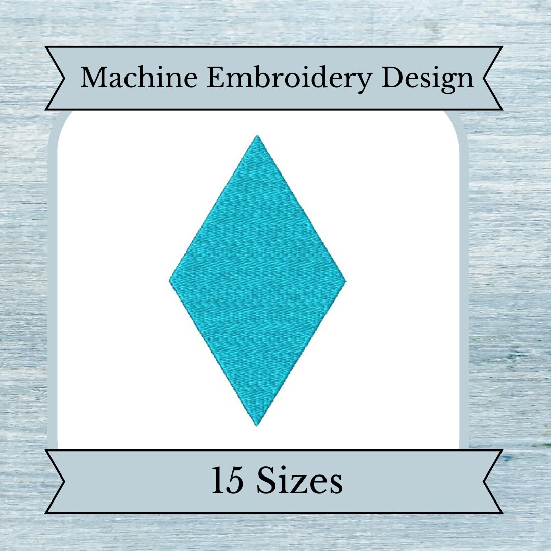 Diamond Machine Embroidery Design - 15 Sizes - Instant Download Design ...