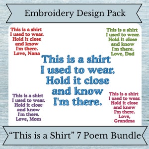 This is a Shirt - Poem Embroidery Design Pack- 1 Size - 4x4 Hoop ...