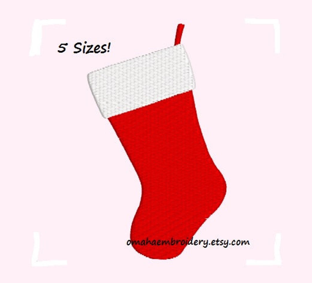 Classic Stocking Machine Embroidery Design - 5 Sizes - Instant Download ...