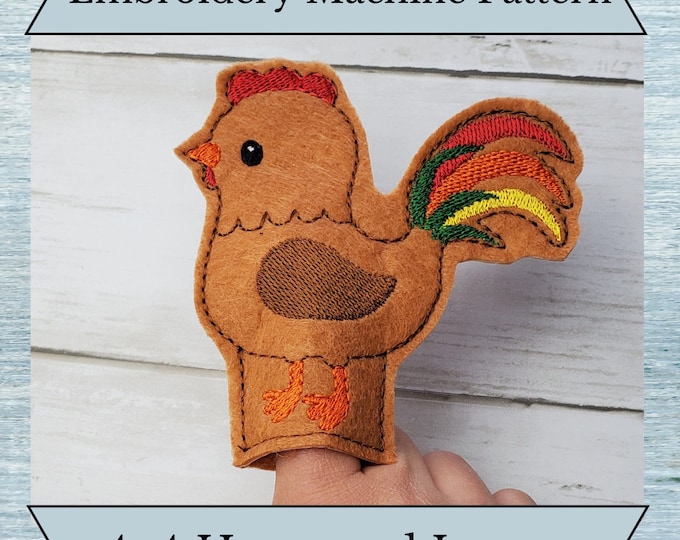 Little Red Hen Finger Puppets in the Hoop Machine Embroidery Design ...