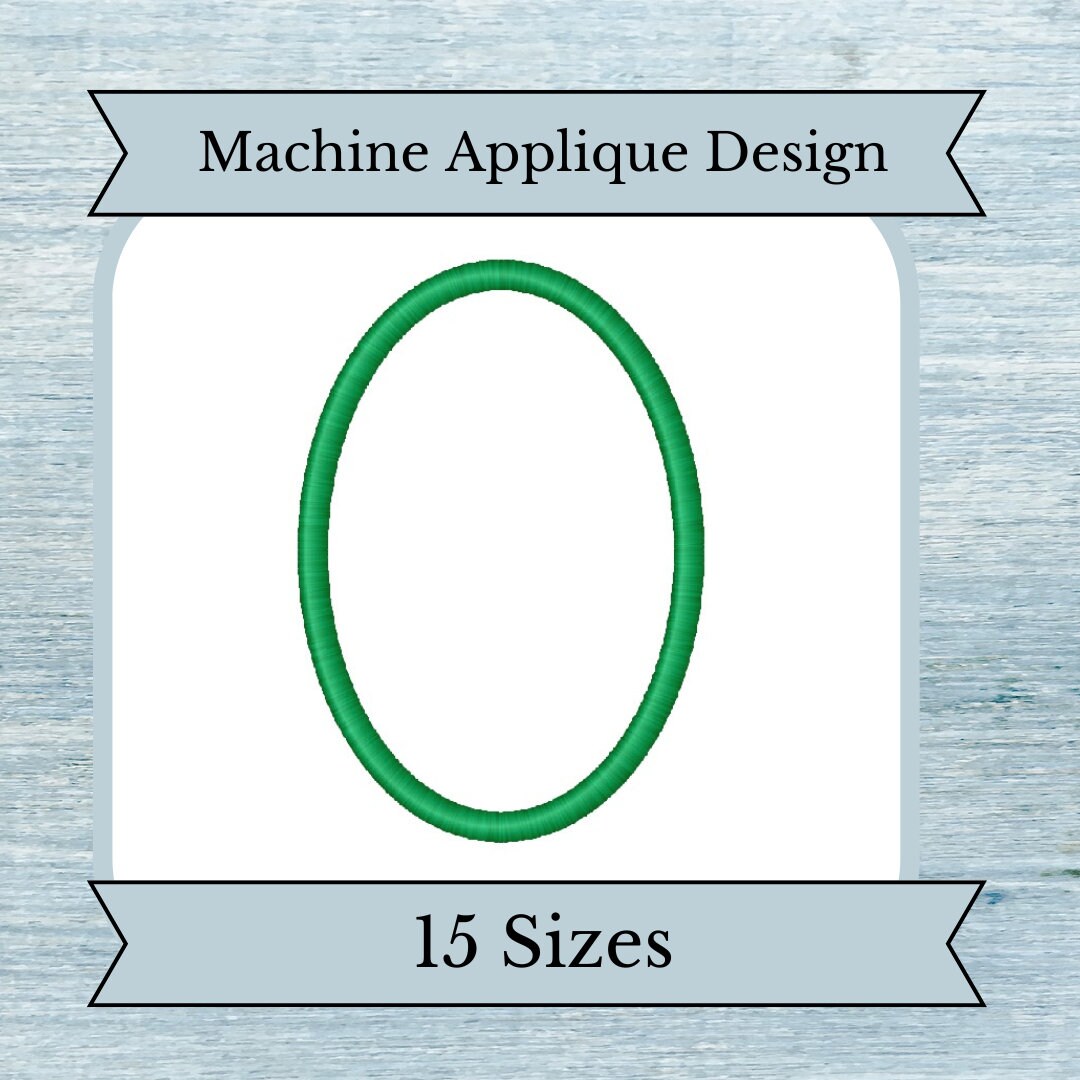 Oval Applique Machine Embroidery Design - 15 Sizes - Instant Download ...