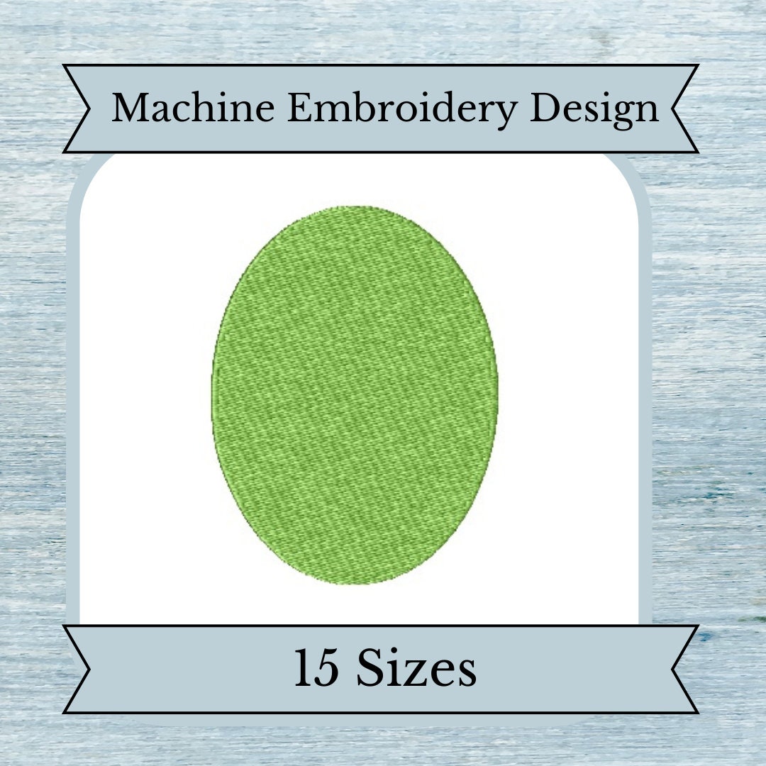 Oval Filled Machine Embroidery Design - 15 Sizes - Instant Download ...