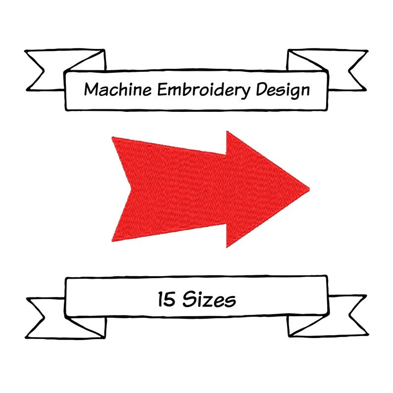 Chunky Arrow Machine Embroidery Design 15 Sizes Instant - Etsy