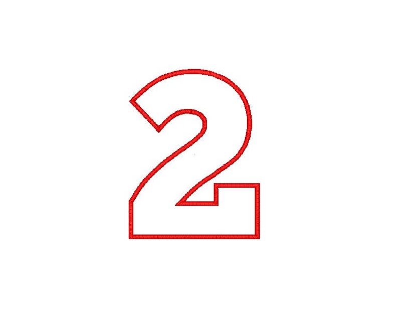 Number 2 Applique Block Font Machine Embroidery Design 5 | Etsy