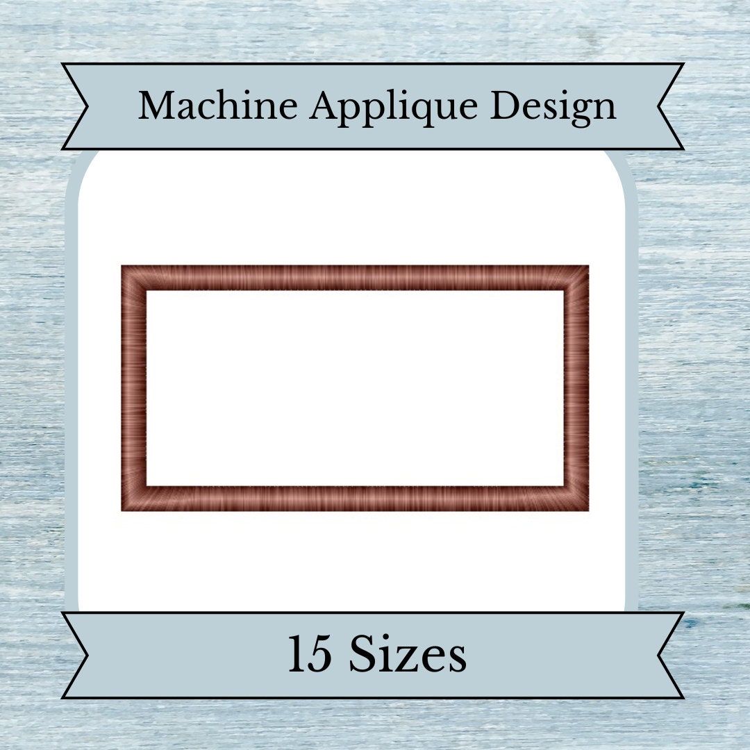Rectangle Applique Machine Embroidery Design - 15 Sizes - Instant ...