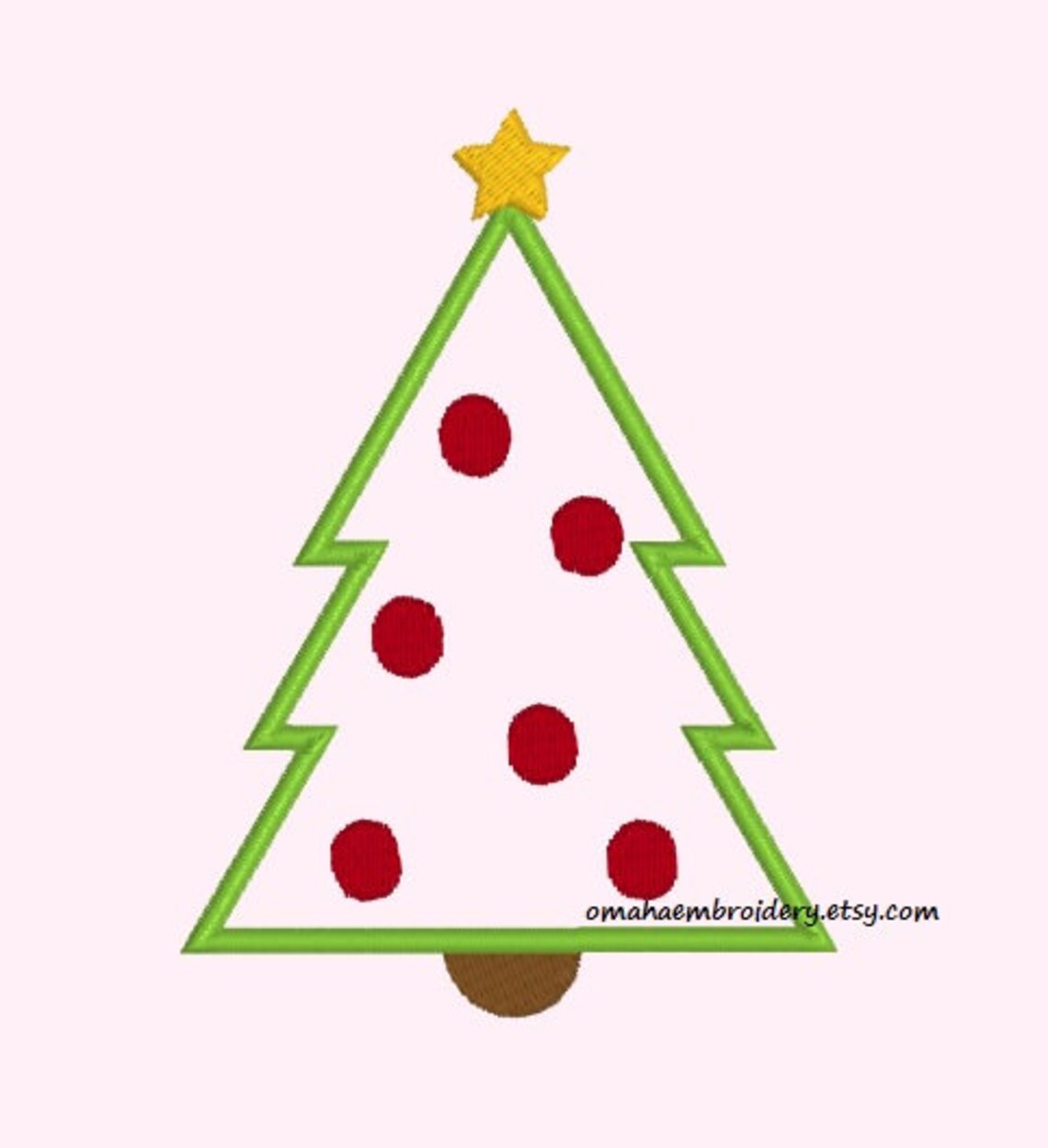 Christmas Tree Applique Machine Embroidery Design 4 Sizes | Etsy