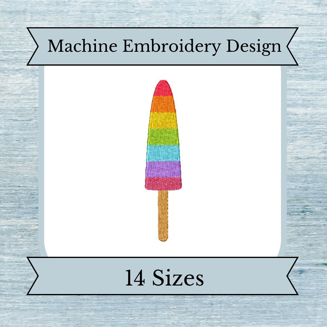 Colorful Popsicle Embroidery Design - 14 Sizes - Filled Design ...