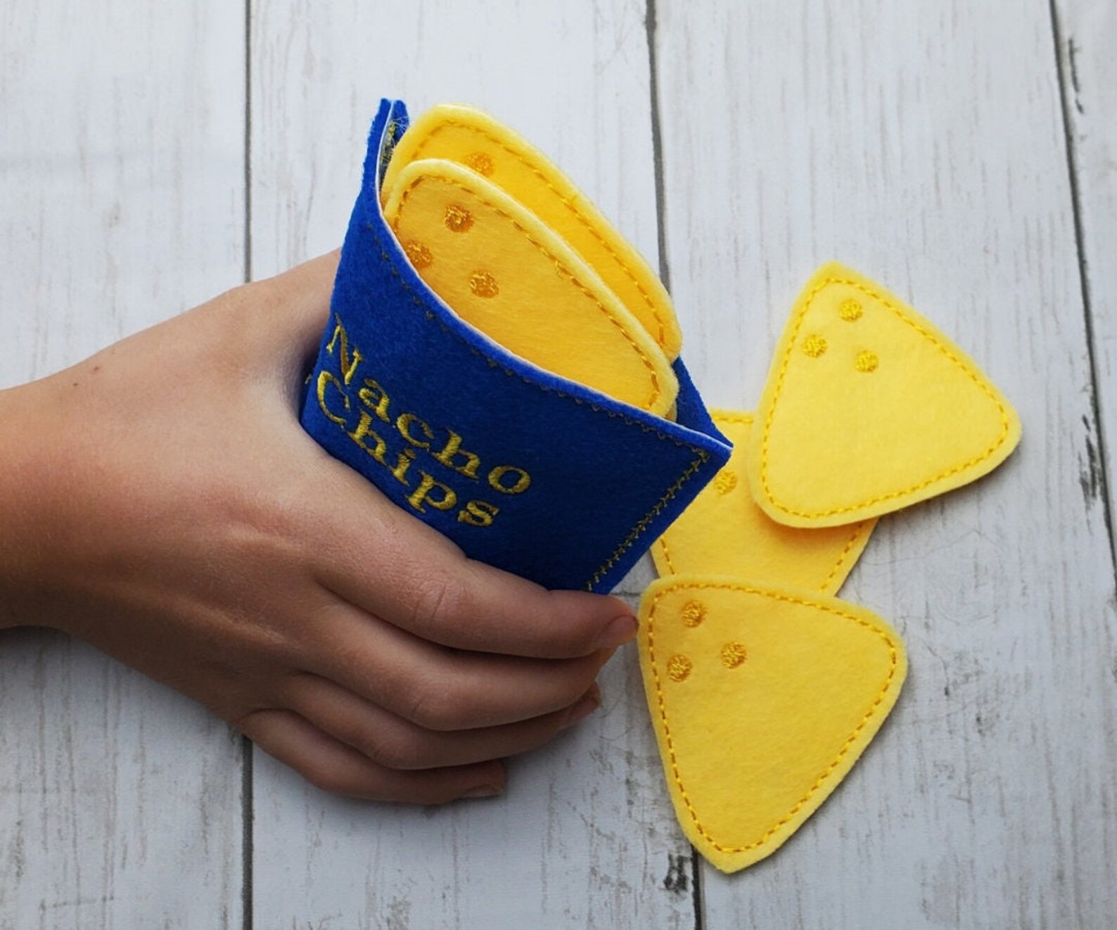 ITH Nacho Chips Pattern - Play Food - Machine Embroidery Design - Felt ...